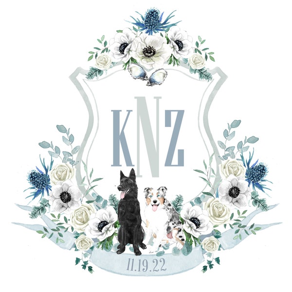 Bespoke Rich Floral Wedding Crest Baroque Inspired Crest Heraldry Rich ...