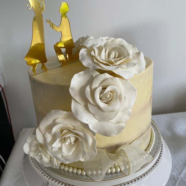 Acrylic Wedding and Engagement Gold Cake Topper Sign, Various Styles ...