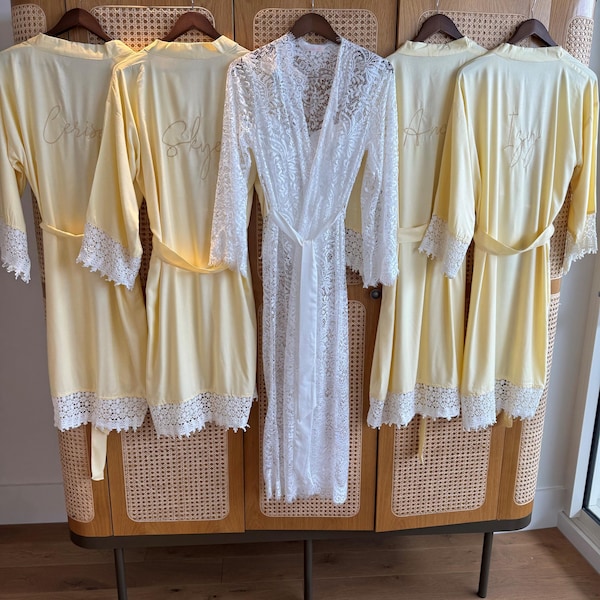 Really Long Bridesmaid Robes in Hues of Sage Olive Emerald Teal Avocado ...