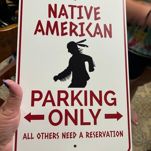 Native American Sign, Indian Parking Sign, Indian Gift, Indian Decor ...