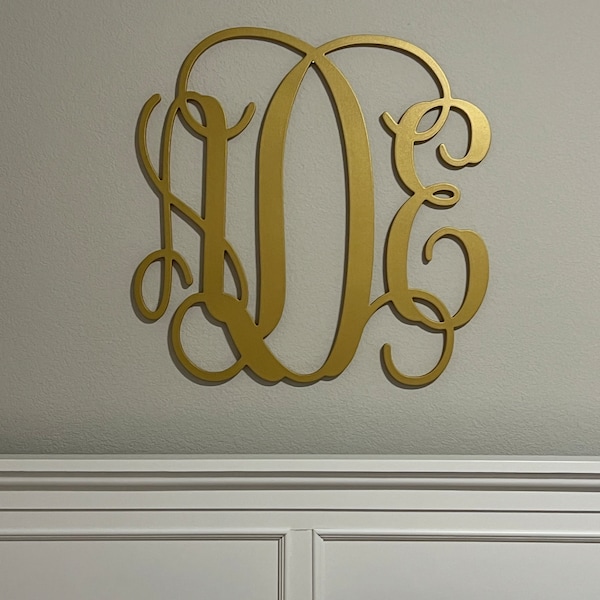 Custom Wooden Monogram Wall Hanging - Large Monogram Wall Decor - Wall ...
