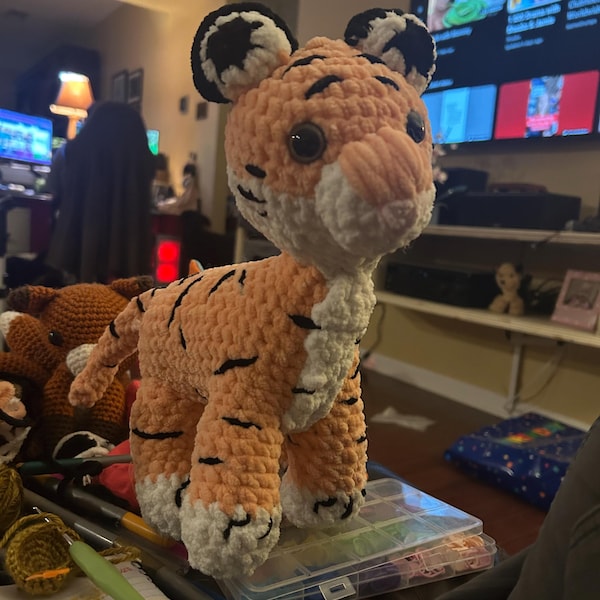 Niko Tiger - Crochet Pattern, Tiger Amigurumi Pattern, 4 Leg Tiger ...
