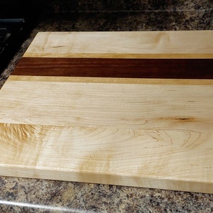 Cherry Hardwood Cutting Board With Maple and Walnut Accents - Etsy