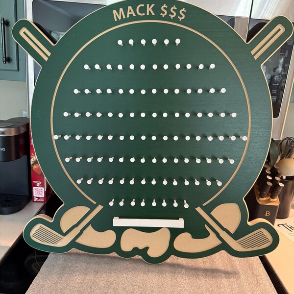 Golf Ball Display / Personalized Display for Golf Balls / Carved Wood ...