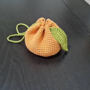 Crochet Orange Bag PATTERN, Drawstring Bag PATTERN, Crochet Drawstring ...