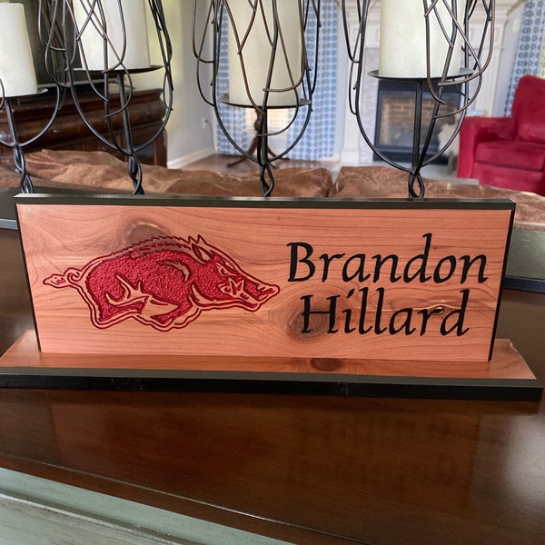 Arkansas Razorback Hog Sign Wooo Pig Sooie Wood Routed Sign Wood Sign ...