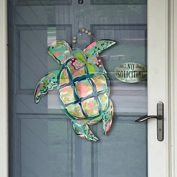 Colorful Sea Turtle Door Hanger - Etsy