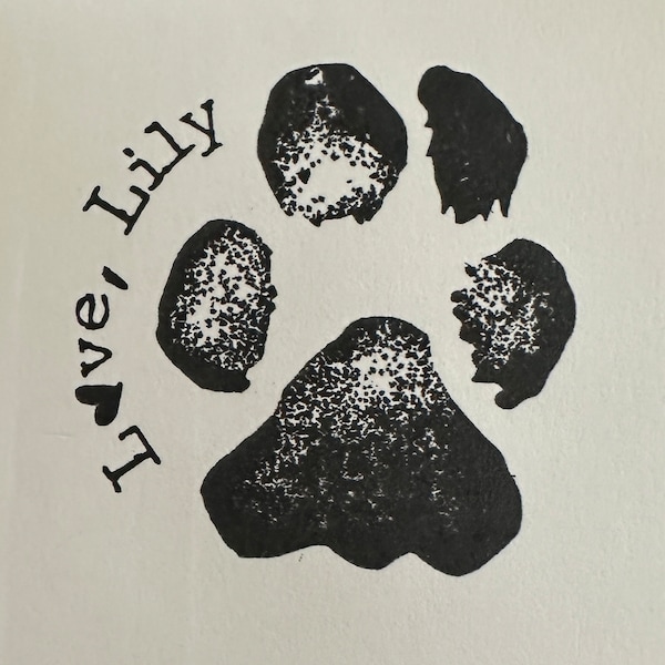 Custom Dog Paw Print Stamp or for a Cat: Personalized Wood or Self ...