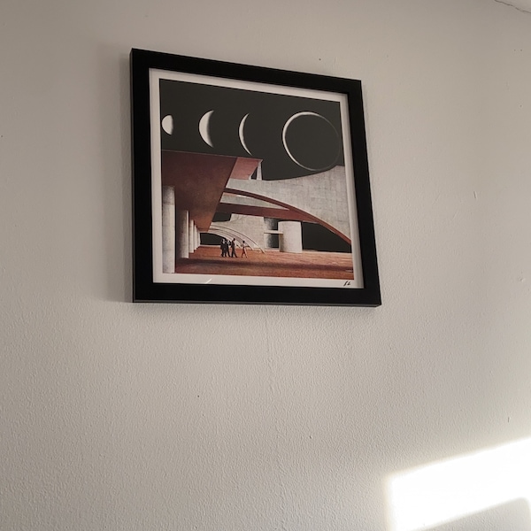 Four Moons Surreal Collage Art Print: Retro Sci-fi Wall Decor - Etsy