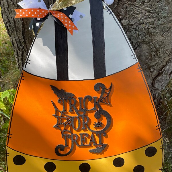 Unfinished Wood Candy Corn Laser Cutout, Wreath Accent, Door Hanger ...