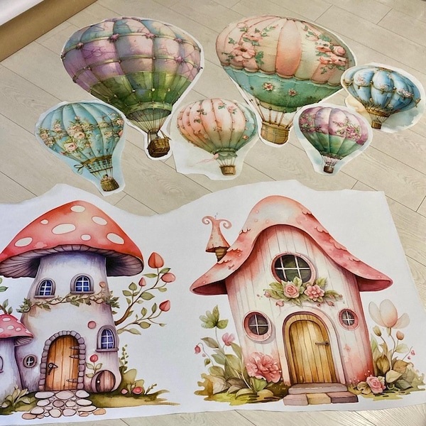 Pink Toadstool House Clipart Enchanted Mushroom Fairy PNG Pink ...