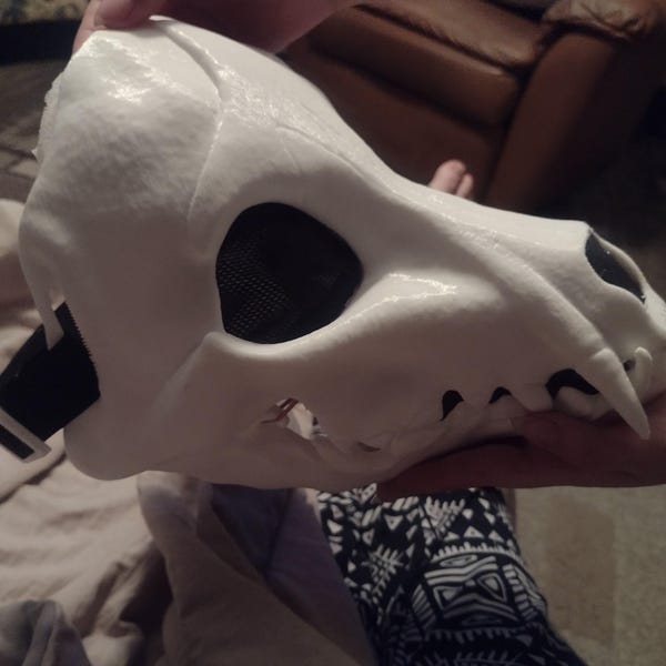 Cosplay Horned Skull Mask Skulldog Mask Fursuit Furry Canine Animal ...