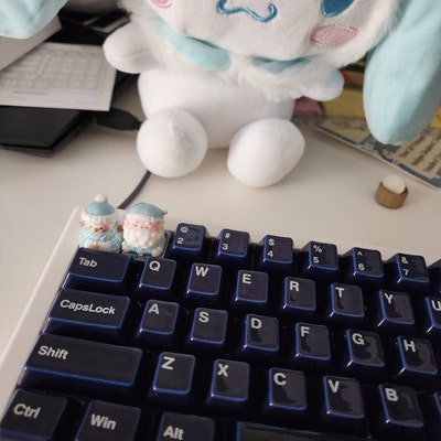 Kawaii Shark Cute Inspired Hand Painted Artisan Keycap MX Key Cap for ...