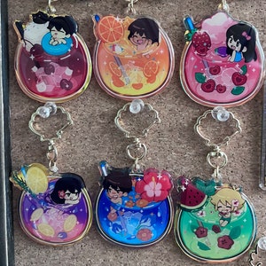 OMORI Charms OMORI Keychains Beach Set Aubrey Charm, Kel Charm, Hero ...