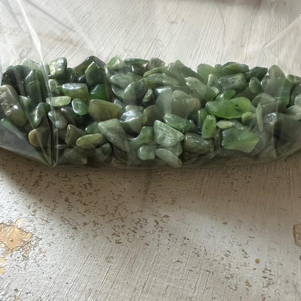 Jade Nephrite Semi Tumbled Gemstone Mini Chips 5 - 25 Mm: Choose Ounces ...