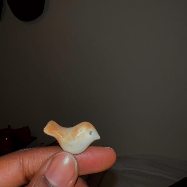 Ceramics Bird Tiny Miniature Sparrow Ceramic Garden Bird Hand Painted ...