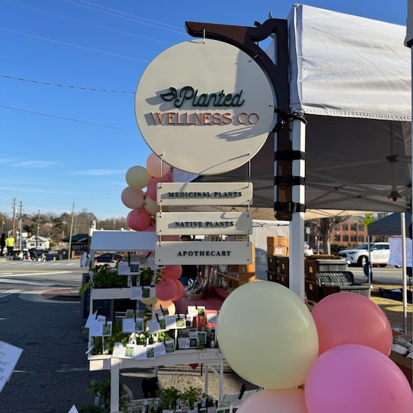 Personalized Market Booth Vendor Sign | Painted 3D Round Sign With ...