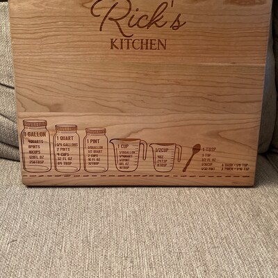 Personalized Cutting Board Kitchen Measurement Chart, Kitchen ...