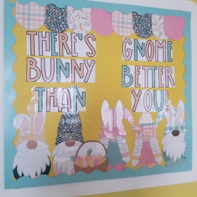Happy Easter Gnomies Easter Bulletin Board Kit - Etsy