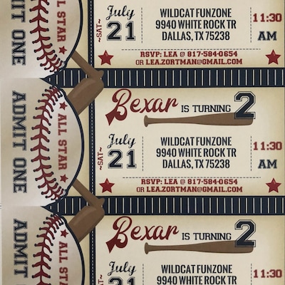 All Star Baseball Birthday Invitation-self Edit W - Etsy