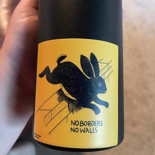 No Borders No Walls Bunny Sticker, Socialist Sticker, Leftist Sticker ...