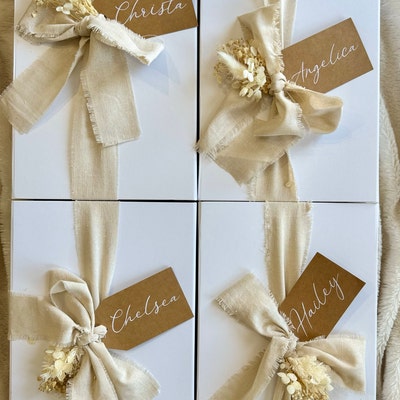 Neutral Boho Bridesmaid Proposal Box With Personalization and Magnetic ...