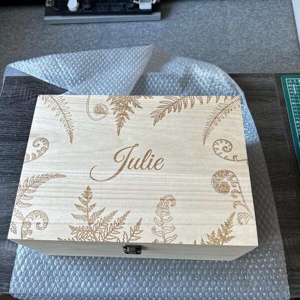 Large Personalised Engraved Wooden Wedding Keepsake Memory Box With ...