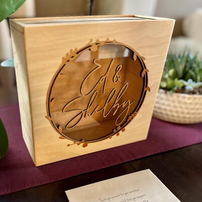 Personalized Wedding Card Box, Wedding Envelope Box With Slot, Wedding ...