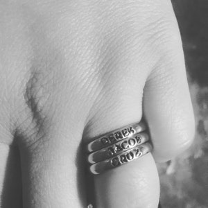 Personalized Stacking Ring, Custom Ring, Stainless Steel Ring, Stacking ...
