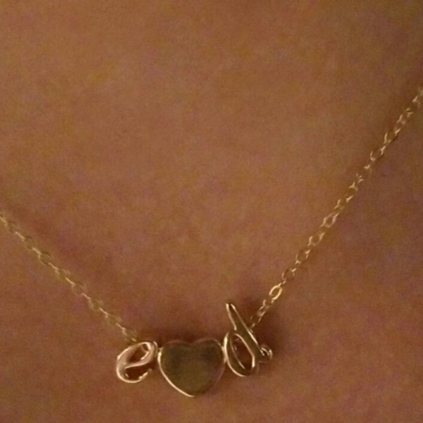 Cursive Necklace, Custom Cursive Necklace, Letter Necklace, Name ...