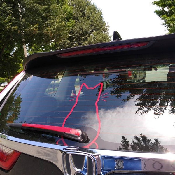 Kitty Cat Windshield Wiper - Di Cut Decal - Home/laptop/computer/truck ...
