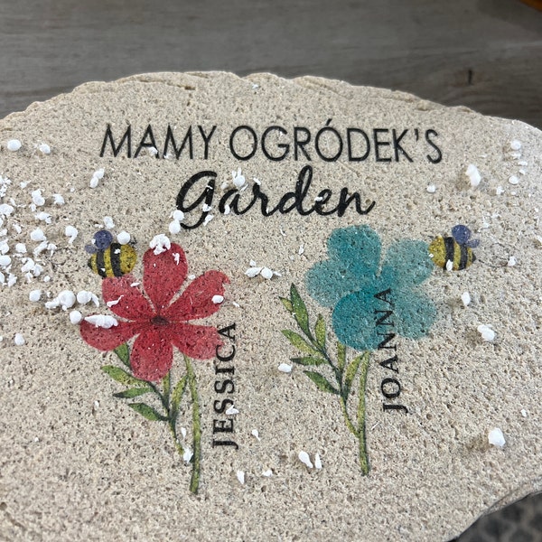 Watercolor Garden Flat Personalized Garden Stone, Custom Garden Decor ...