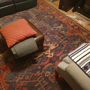 Antelope Rug Blue Wool Area Rug Runner Handmade, Grey Antelope 8x10 ...