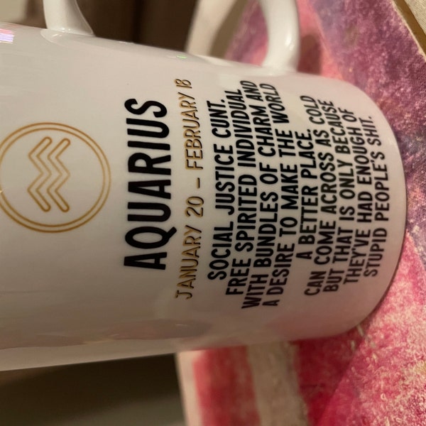 Aquarius Star Sign, Aquarius Gift, Aquarius Mug, Aquarius Cup ...