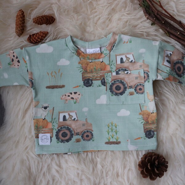 Boxy Tee Pattern, Baby T-shirt Pattern Toddler Oversized T-shirt Sewing ...