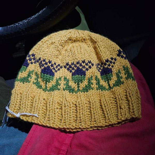 Thistle Hat - Handknitted in Orkney Scotland. Knitted in Wool and ...