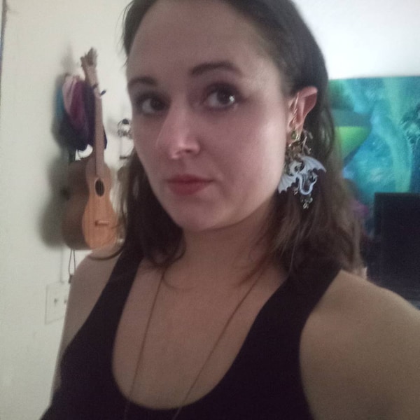 Luna Raven Ear Cuff With Purple Quartz Crystal, Bird Skull Ear Cuff ...