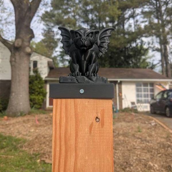 Gargoyle Fence Post Topper 4x4 PVC Vinyl or Wood - Garden Gargoyal ...