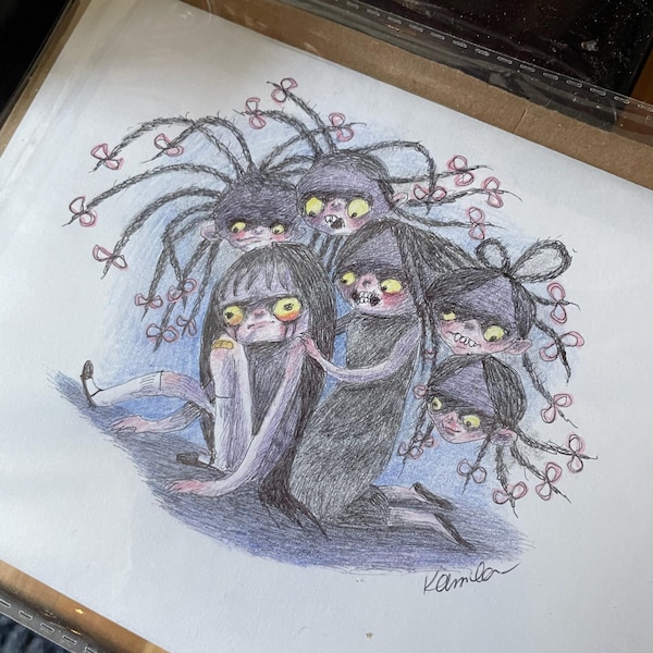 Original Drawing by Kamila Mlynarczyk Woodedwoods - Etsy