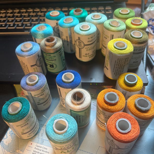 Wholesale Lot Spools of Silk Thread, Indian Art Silk Embroidery Threads ...