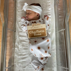 Boho Baby Name Sign for Hospital Birth Announcement Retro - Etsy