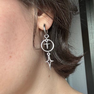 Skull Earrings Hypoallergenic Goth Grunge Punk Alt Chunky Star Y2k ...