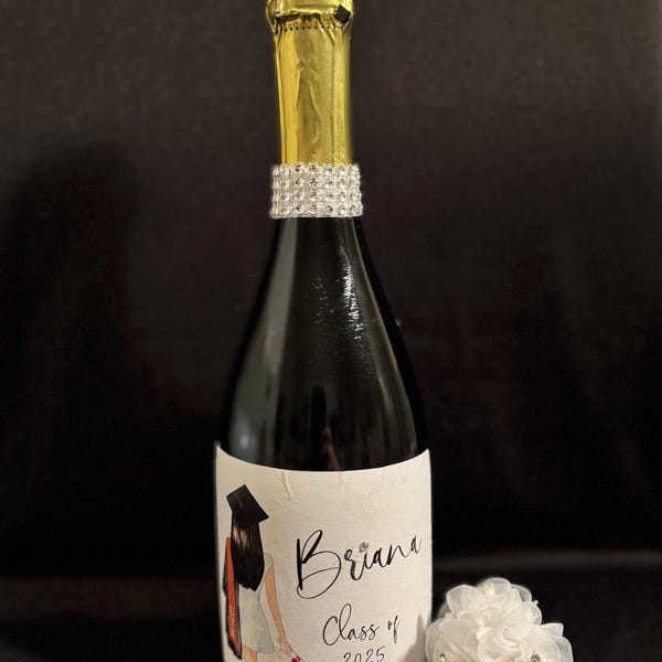 Custom Graduation Champagne Label | Class of 2026 Personalized Gift ...