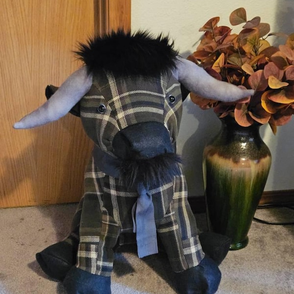 Angus the Highland Cow PDF Sewing Pattern 19" Plush Stuffed Animal Soft ...