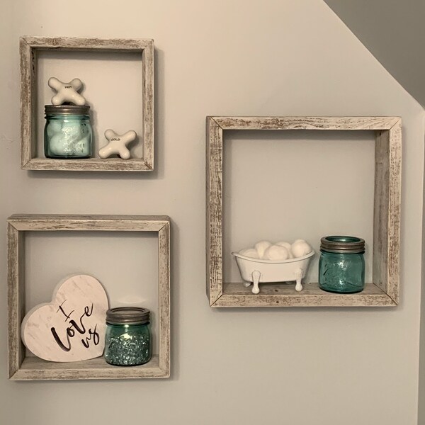 Reclaimed Wood Shadow Box Frames- Rustic Farmhouse Barnwood Style ...