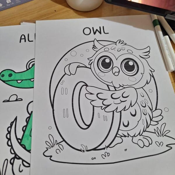 Educational: 26 Pages Printable ABCD Cute Coloring Book, 5 Years Old ...