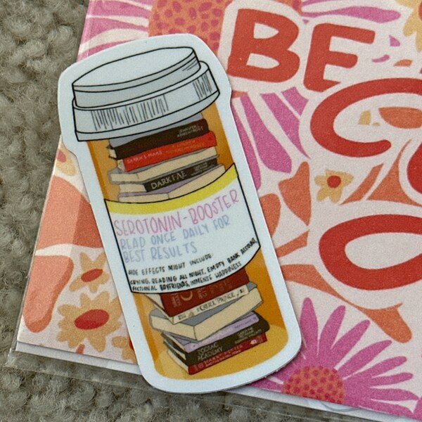 Serotonin Booster Bookish Sticker | Bookish Merch | Book Lover - Etsy