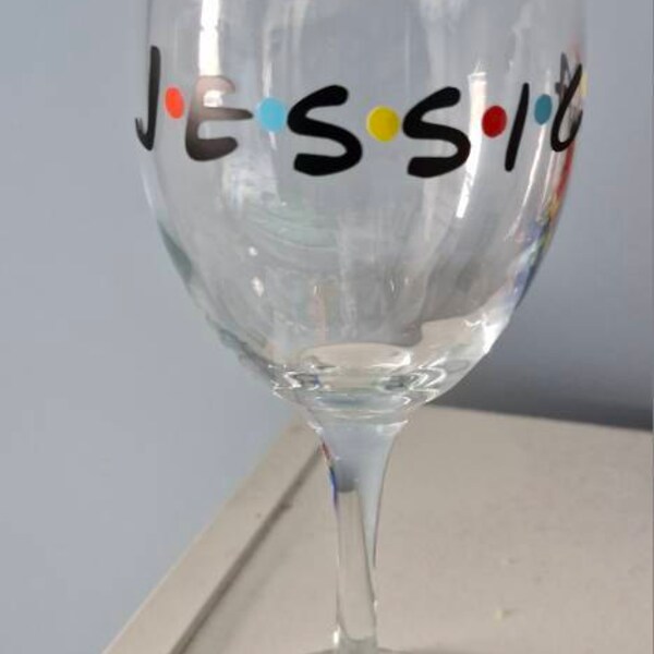 Personalised ‘friends’ Theme Gin Glass, Gift, Birthday, Hen Do, Secret ...