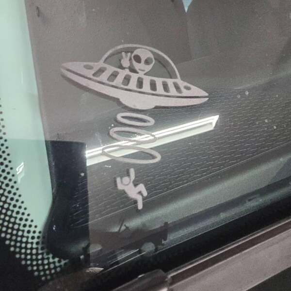 Jeeper Windshield Decal Alien Abduction/ufo Jeeper Sticker /wrangler ...