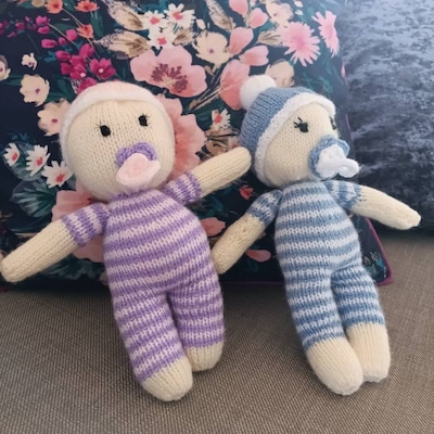 Basic Doll Knitting Pattern 33cm 13 Inch Doll Body Base Worked Flat on ...